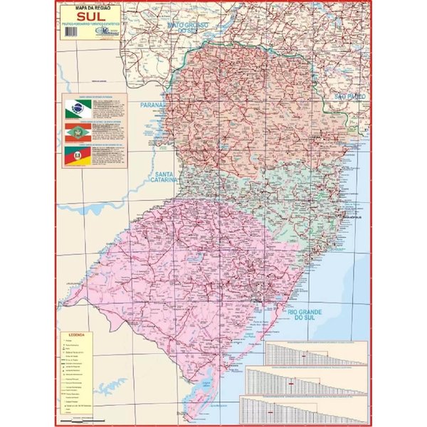 Mapa do brasil região sul político